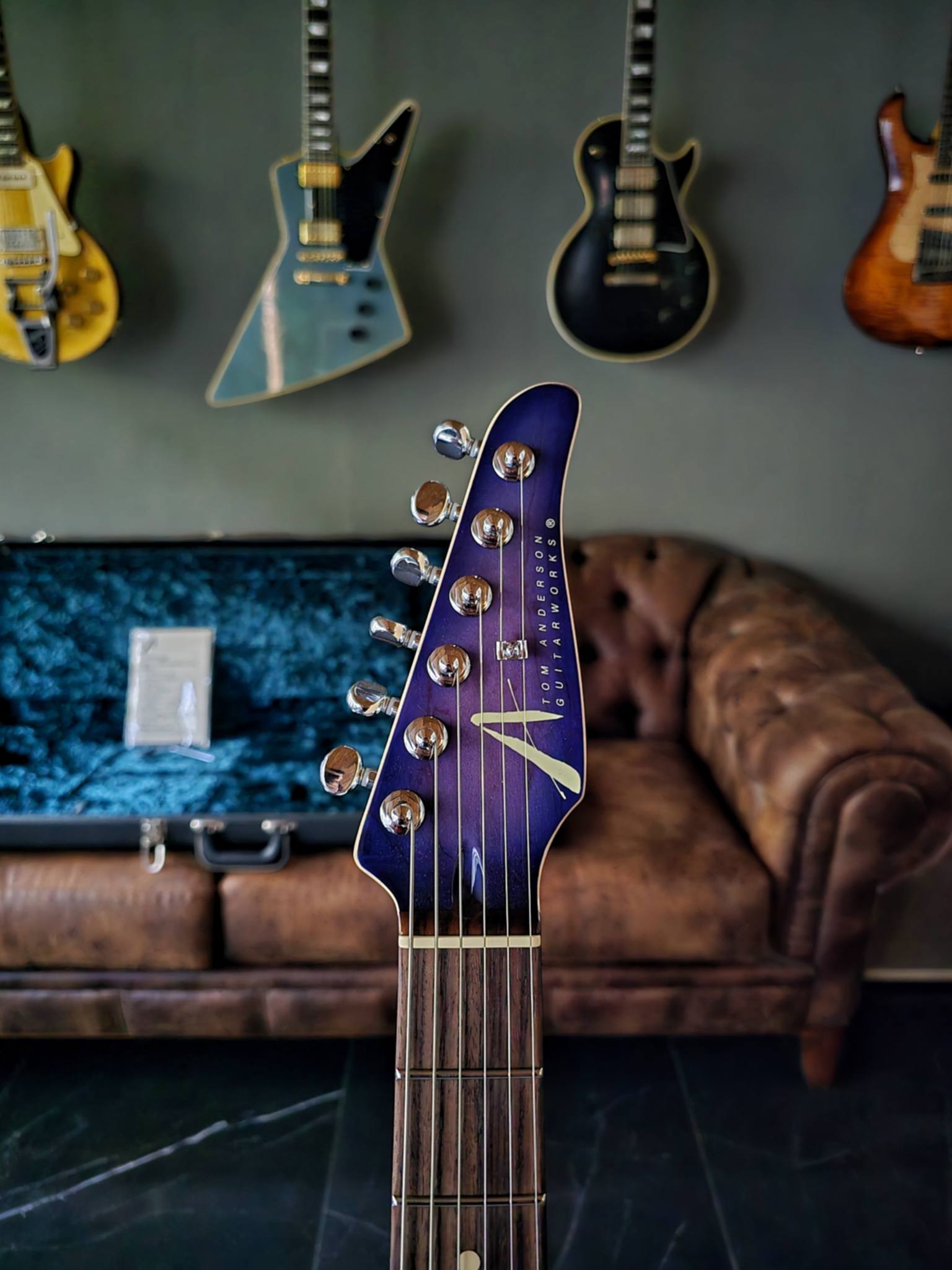 Tom Anderson Guardian Angel Quilt Top Abalone with Deep Ocean Blue ...