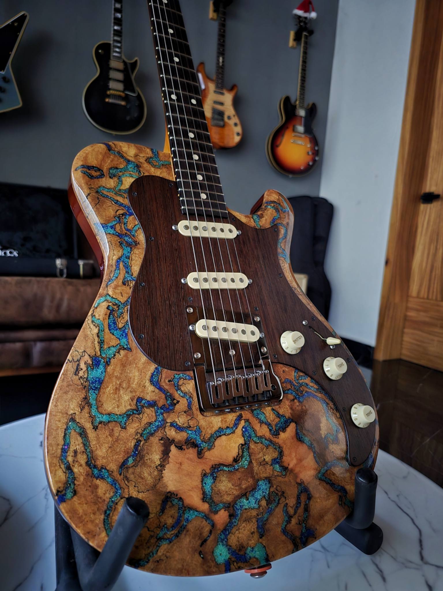Knaggs Choptank Trem T2 Spalted Maple & Blue Lapis - Guitars Home
